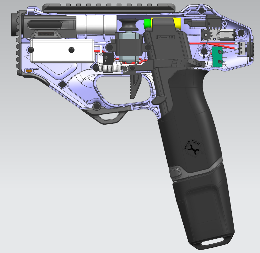 Worker Nightingale 2.0 Blaster - Semi-Auto Mag-Fed Flywheel – Out of Darts